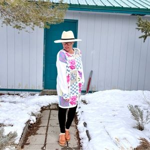 Avon | Sweaters | Vintage Avon Knit Quilt Block Grandmacore Floral ...